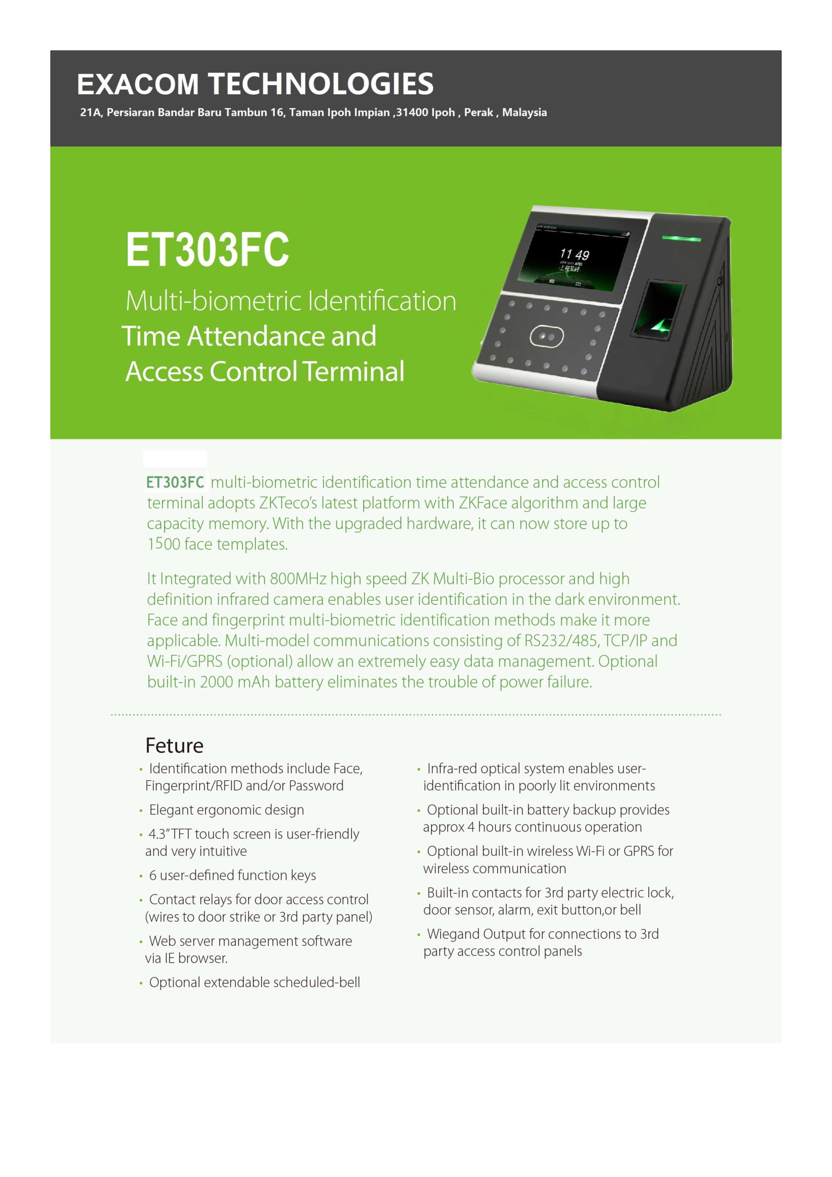 ET303FC | EXACOM TECHNOLOGIES